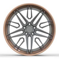 China Gold Polished Center Brushed Face Monoblock Forged Wheels With FEA Anal for sale
