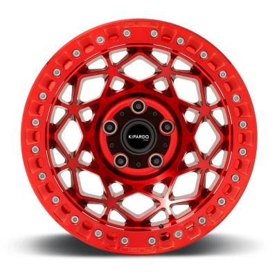 China 20 Inch Deep Lip Aluminum Alloy 4x4 RED Off Road Rims for sale
