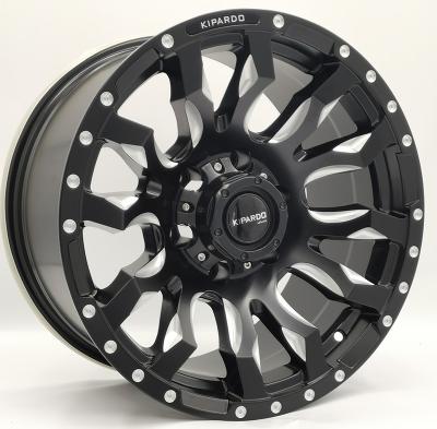 China Black Milled PCD Jante 17 Inch 4x4 Off Road Rims impact resistant for sale