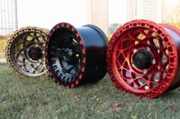 China 16 17 inch 6x139.7 4x4 Offroad Wheels Mesh Design With Chrome Rivets for sale