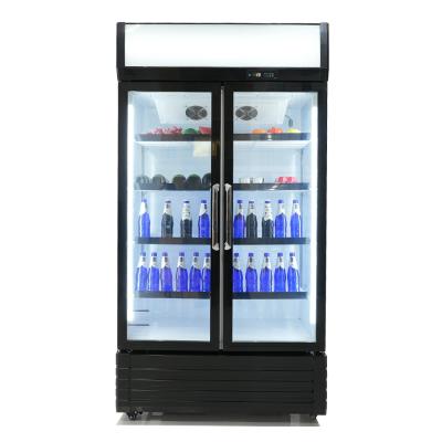 China Upright Glass Door Refrigerator Freezer with Direct Cooling 530L Volume and Automatic Defrost for sale