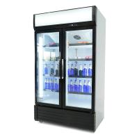 China Upright Glass Door Refrigerator Freezer with Direct Cooling 530L Volume and Automatic Defrost for sale