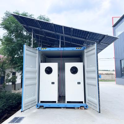 China Solar Powered Cold Room with 100mm Insulation and Copeland Sanyo Frascold Engine for Fish Vegetable and Ice Storage for sale