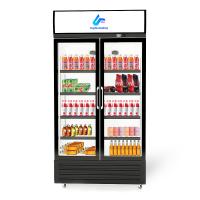 China 530L Upright Glass Door Refrigerator Freezer with Static Cooling and Automatic Defrost for sale
