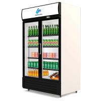China 530L Upright Glass Door Refrigerator Freezer with Static Cooling and Automatic Defrost for sale