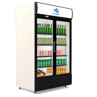 China 530L Upright Glass Door Refrigerator Freezer with Static Cooling and Automatic Defrost for sale