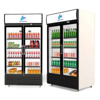 China 530L Capacity Upright Glass Door Refrigerator Freezer with Direct Cooling and Automatic Defrost for sale