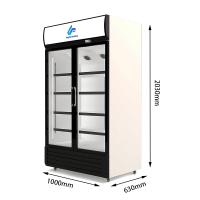 China 530L Capacity Upright Glass Door Refrigerator Freezer with Direct Cooling and Automatic Defrost for sale