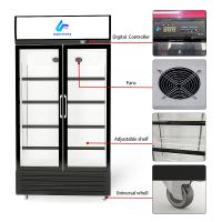China 530L Capacity Upright Glass Door Refrigerator Freezer with Direct Cooling and Automatic Defrost for sale
