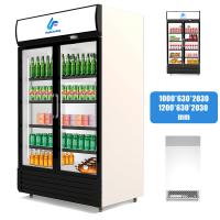 China 530L Capacity Upright Glass Door Refrigerator Freezer with Direct Cooling and Automatic Defrost for sale