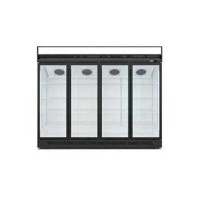 China Convenience Store Upright Glass Door Freezer 2000L Supermarket 2 Door Display Freezer for sale