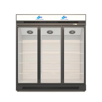 China Commercial Upright Freezer with Air Cooling System and High-Visibility Glass Doors for Supermarket Display Showcase 1450L Volume for sale