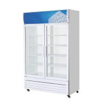 China Commercial Freezer with Static Cooling System Double-Door Access and 650L Volume Glass Door Freezer for sale
