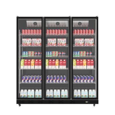 China Commercial Upright Display Freezer with 1350L Capacity Tempering Glass Door and Frost Free Cooling for sale