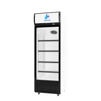 China Commercial Glass Door Freezer Upright Single Door Swing Design with Static Cooling for Retail and Supermarket Food Preservation for sale
