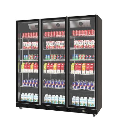 China Commercial Glass Door Freezer with 1650L Volume, 3-Color LED Lighting, and Frost Free Defrosting for Wine and Beverage Storage for sale