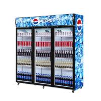 China 1200L Commercial Glass Display Refrigerator with Air Cooling and Digital Thermostat for sale