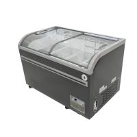 China Commercial Deep Freezer with Digital Thermostat and Sliding Glass Door for Ice Cream Display for sale