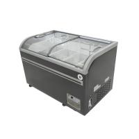 China Commercial Deep Freezer with Digital Thermostat and Curved Sliding Glass Door for Ice Cream Display for sale
