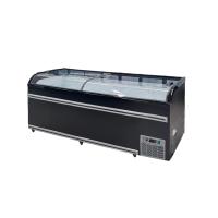 China Commercial Freezer with Sliding Glass Door and Curved Glass Display Featuring Digital Thermostat for sale
