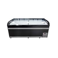 China Commercial Freezer with Sliding Glass Door and Curved Glass Display Featuring Digital Thermostat for sale