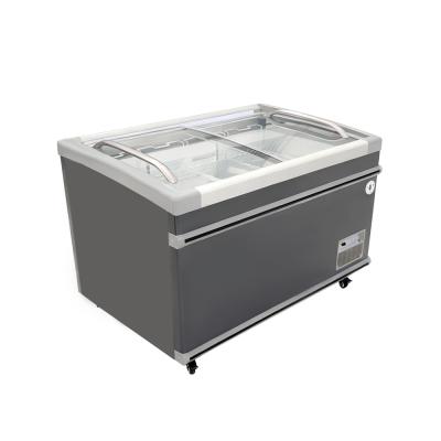 China Commercial Deep Freezer with Sliding Glass Door Digital Thermostat and R290a Refrigerant for Ice Cream Display for sale