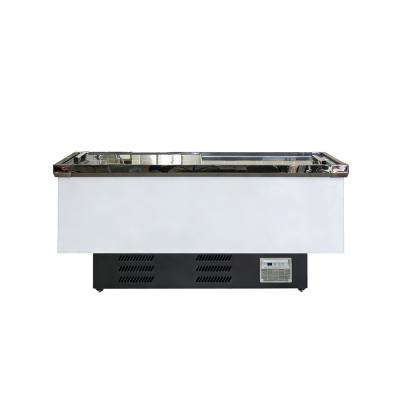 China Chest Supermarket Island Freezer Large Capacity R290 Freezer Chest Glass Top for sale