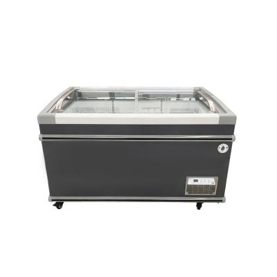 China Direct Cooling Commercial Island Freezer Digital Thermostat 280Watt Sliding Freezer for sale