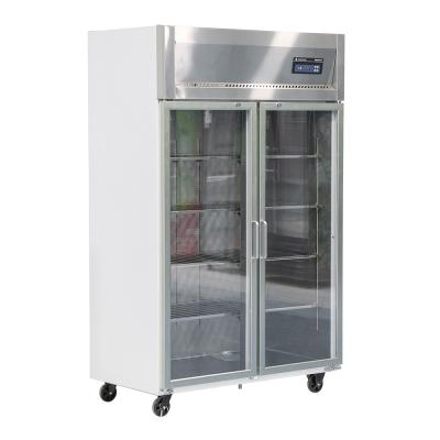 China Air Cooling Stainless Steel Commercial Freezer 1960MM Two Door Fridge For Restaurant for sale