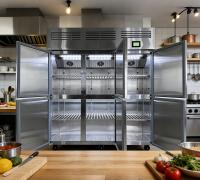 China Commercial Upright Freezer with Thickened Stainless Steel High-Efficiency Inverter Compressor and Customizable Voltage for sale