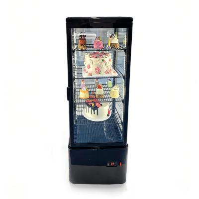 China 360 Degree Display Glass Door Refrigerator Eco Friendly 278L  Pastry Cabinet Display for sale