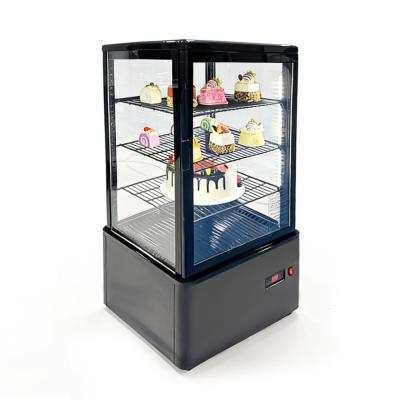 China 278L Glass Door Refrigerator Cake Display Case Countertop 360 Display LED Lighting for sale