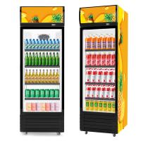 China Energy Saving Glass Door Refrigerator with 250 Liter Volume and R290a Refrigerant for Cooling for sale