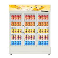 China Three Glass Door Refrigerator with Natural Defrosting and R290a Refrigerant for Safe Storage for sale