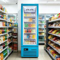 China Frost Free Display Glass Door Freezer Beverage Display Cooler Upright Display Refrigerator for sale