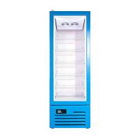 China Adjustable Shelves Commercial Glass Door Cooler Retail Food Service Glass Display Freezer for sale
