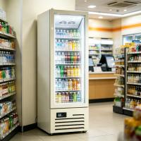 China Three Door Upright Freezer Glass 1150mm Inner Stable Cooling 1 Door Glass Freezer for sale