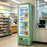 China Commercial Beverage Cooler with R290a Refrigerant 180L Capacity and Three-glass Tempered Glass Door for sale