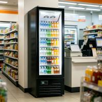 China Commercial Glass Door Freezer with Triple Layer Heated Glass Door and Sub Zero Cooling for Retail and Cafe for sale