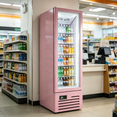 China Commercial Glass Door Freezer with Transparent Glass Doors and Stable Cooling for 180 L Capacity Beverage Storage for sale