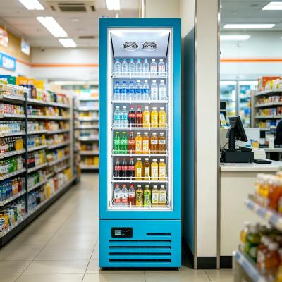 China Commercial Glass Door Freezer with High Visibility Glass Doors and Energy Saving Features to Support Retail Display Needs for sale