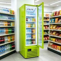 China Energy Commercial Glass Door Freezer with Triple Layer Heated Glass Doors Providing Excellent Insulation and Enhanced Product Presentation for sale