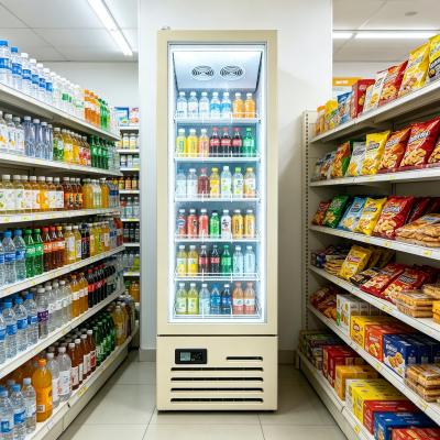 China Commercial Glass Door Freezer constructed with insulated glass panels to improve thermal efficiency and reduce energy waste for sale