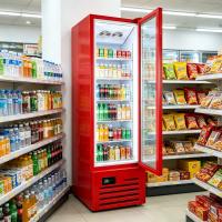 China Commercial Glass Door Freezer with R290a Refrigerant, 180 L Capacity, and High-Visibility Glass Display for sale