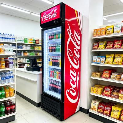 China 330L Capacity Commercial Display Refrigerator with High-Efficiency Cooling and Glass Door for sale