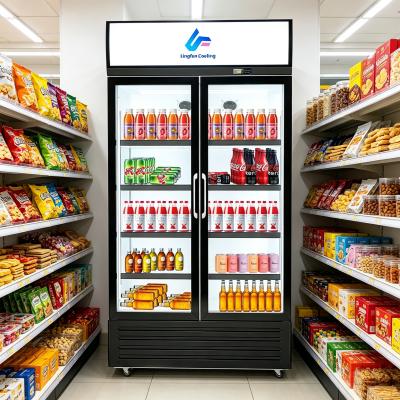 China 530L Upright Glass Door Refrigerator Freezer with Static Cooling and Automatic Defrost for sale