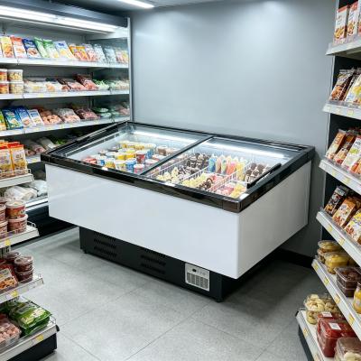 China Sliding Door Ice Cream Freezer with energy LED lighting and titanium alloy cabinet providing refrigeration for retail applications for sale