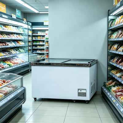 China 570L Island Freezer Intelligent Temperature Control Upright Display Freezer for sale