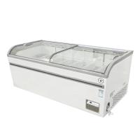 China Sliding Curved Glass Door Commercial Chest Freezer with -18~-23℃ Temperature Range and Energy-Efficient Design for sale