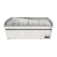 China Sliding Curved Glass Door Commercial Chest Freezer with -18~-23℃ Temperature Range and Energy-Efficient Design for sale